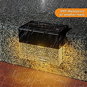 LETRY Solar Deck Lights, Solar Step Lights Outdoor, Warm White/Color Changing Solar Fence Light for Patio Garden Yard (12pack)