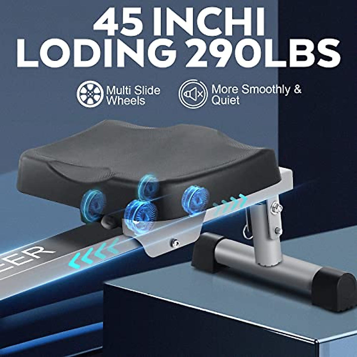 ANCHEER Rowing Machine, Hydraulic Rowing Machines for Home Use Foldable with 12 Resistance Levels & Upgraded LCD Monitor, 290LBS Loading Capacity for Full Body Cardio Exercise