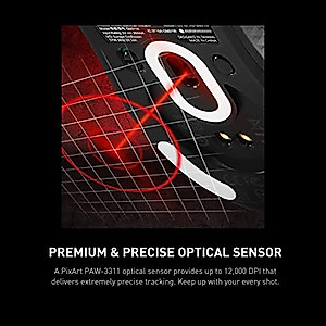 MSI Clutch GM31 Lightweight Wireless Ergonomic Gaming Mouse & Charging Dock, 12K DPI Optical Sensor, 60M Omron Switches, Fast-Charging 110Hr Battery, RGB Mystic Light, 5 Programmable Buttons, PC/Mac