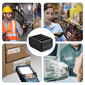 Battery Charger for Zebra Symbol TC70 TC72 TC75 TC77 TC700h TC700k TC720l TC75x TC75EK TC75AH TC75GK TC700H TC700K TC77HL, 4-Slot Charging Cradle Charging Accessories for Scanner