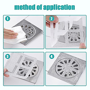 Disposable Hair Drain Stickers, 2025 New Disposable Shower Drain Hair Catcher Mesh Stickers, Drain Cover Hair Catcher for Bathroom Laundry Bathtub Kitchen (10)