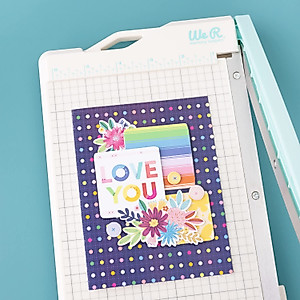 We R Memory Keepers, Mini Guillotine Cutter, White, 6" x 8.5", Stack Paper Cutter and Trimmer, Scrapbooking, and Crafting Tool with Built in Ruler, Cut Cardstock, Paper, and More