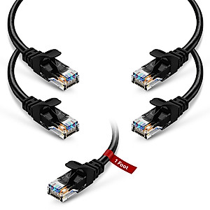 NewYork Cables - 15 Foot Ethernet Cable, UTP Pure Copper 4 Pair, 10 GB Speed Ethernet Patch Cable, 24 AWG Snagless Cat 6 15 ft Ethernet Cable, RJ45 Connector Cat6 Patch Cables Pack of 5