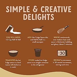 True Scoops Beginner's Pack - Chocolate Ice Cream Mix & Salted Butterscotch Sauce Mix. Add One Ingredient - Half & Half! Makes 1 Pint of Ice Cream And 1 Cup of Sauce. Women-Owned, Gluten-Free, Peanut-Free, and Kosher.