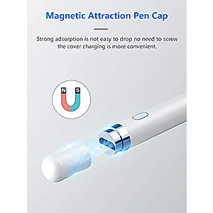 Stylus Pencil Compatible for Apple,Active Stylus Pen for Touch Screens, Rechargeable 1.5mm Fine Point Smart Pencil Compatible for iPhone iPad Android and Most Tablets on Touchscreen Devices (White)
