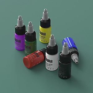 STIGMA Professional Tattoo Ink Color Set 14 Colors with 15 ml 1/2oz per Bottle Tattoo Ink Set for Tattoo Artist and Beginners Tattoo Supplies TI4003-15-14