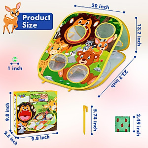 Animal Bean Bag Toss Game Toy Outdoor Toss Game, Family Party Party Supplies for Kids, Gift for Boys Birthday or Christmas for Toddlers Ages 3 4 5 6 Year Old