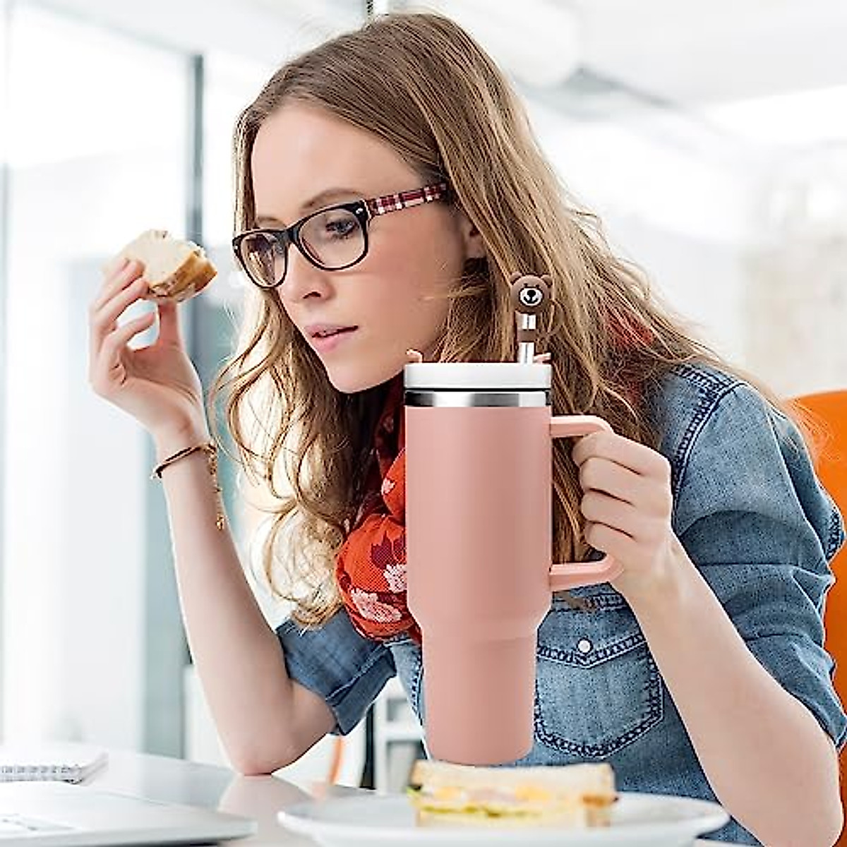 4 PCS Straw Covers Cap for Stanley Cup, Silicone Straw Tip Covers for Stanley 30 & 40 Oz Tumbler with Handle, Straw Toppers for Stanley Tumbler Cup