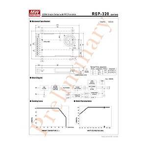 MW Mean Well RSP-320-24 24V 13.4A 321.6W Single Output with PFC Function Power Supply