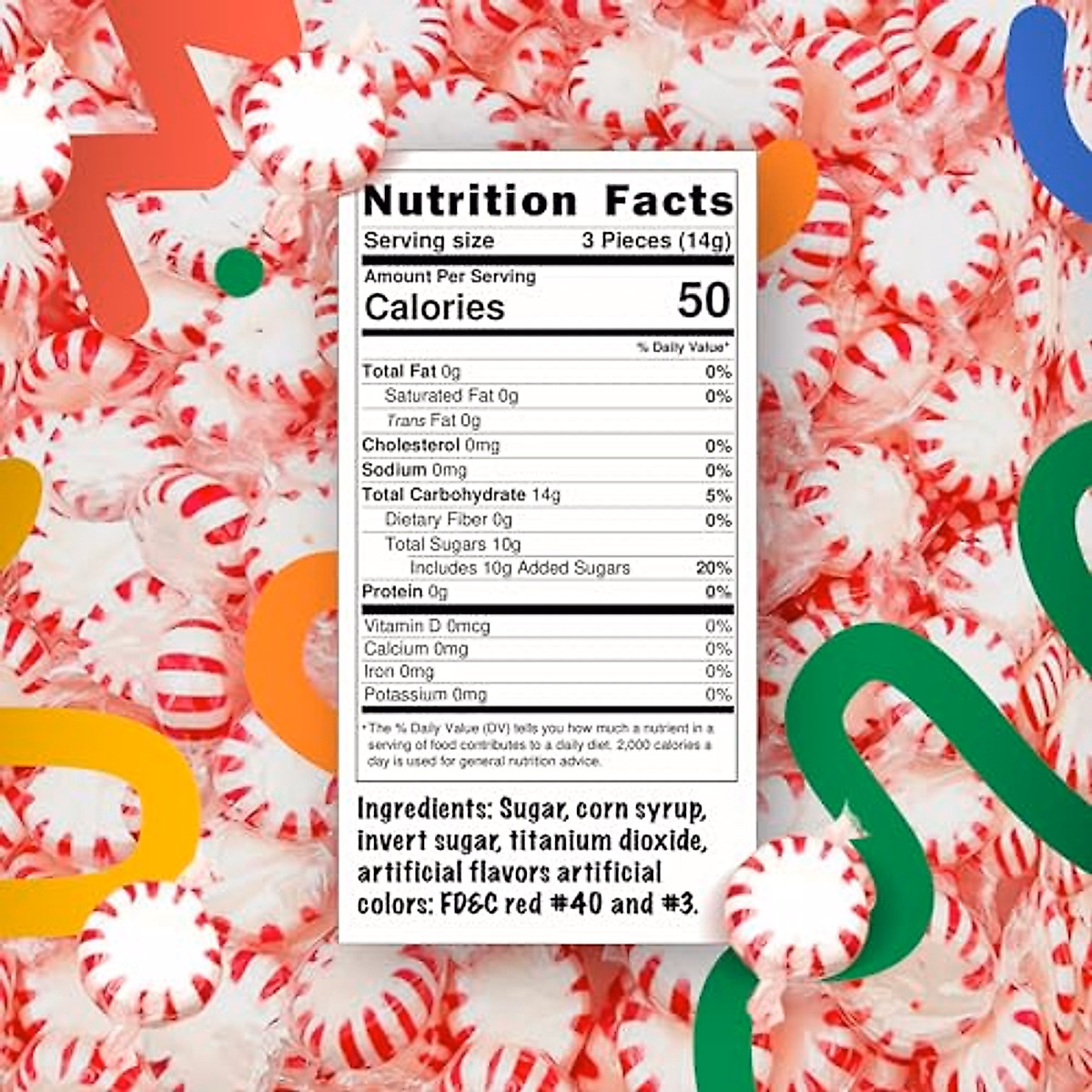 Cheri's Kitchen Corner Starlight Peppermint Mints 3 Pounds of Breath Mints- Bulk Individually Wrapped Peppermint