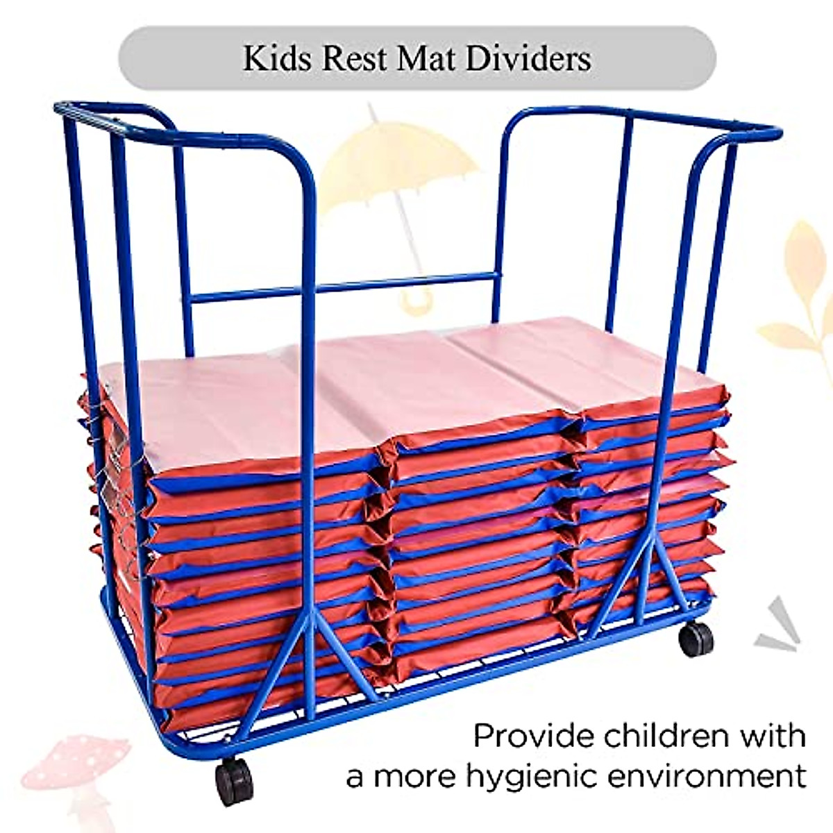 5 Pieces Nap Rest Mat Dividers Kids Folding Sleeping Mats Storage to Keep Daycare Preschool Separating Toddler Nap Sleep Mats Clean