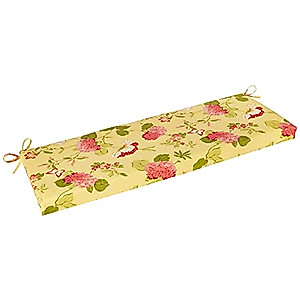 Pillow Perfect Outdoor/Indoor Risa Lemonade Bench/Swing Cushion, 1 Count (Pack of 1), Gold