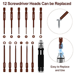 DJI Repair Screwdrivers Tool Set for DJI Air 2/2S/3 Mavic 2/Phantom 3 4/4 Pro Mini 2/SE/Spark Avata Drone and Other RC Car Model Quadcopter Boat Home Appliances Repair 12 in 1