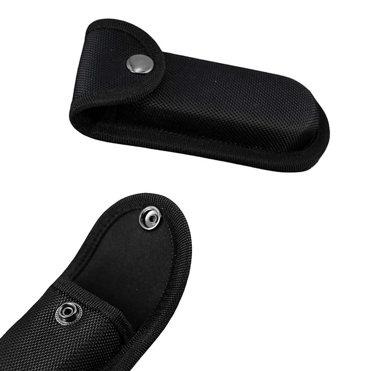 POFUIERKN Pocket Holder Nylon Folding Pocket, Knife Sheath Holster with Belt Loop and Snap Closure,4pcs Black