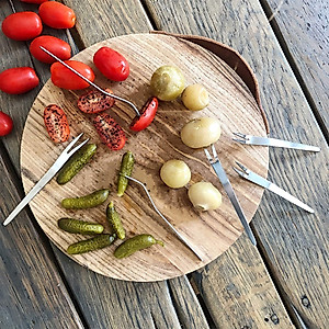 Jean-Patrique Stainless Steel Cocktail and Appetiser Forks 6 Peice Set | Tableware Cutlery Mini Cakes Olives Seafood Forks