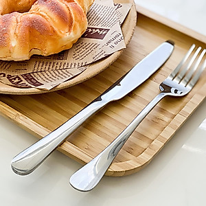 KOLEEP Dinner Forks Pack for 12, Stainless Steel 12-Piece Table Forks Set (Silver 8 Inches)