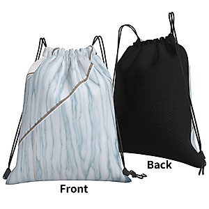Marble Wall Drawstring Backpack For Men And Women'S Sports And Fitness Bag, Large Size, Zippered Pocket, Lightweight, Foldable And Portable For Travel