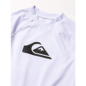 Quiksilver boys All Time Long Sleeve Youth Rashguard Surf Rash Guard Shirt, White, Medium US