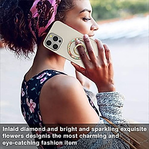 Magnetic Phone Ring Holder for MagSafe, Doflyesky Flowers Magnetic Phone Grip, Phone Stand and Phone Finger Ring for iPhone MagSafe, Magsafe Accessories