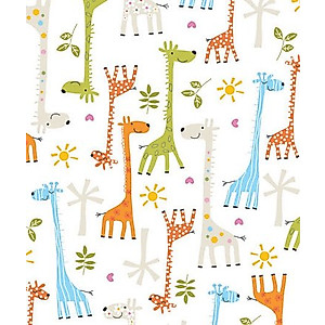 Party Explosions Baby Giraffes Baby Gift Wrapping Paper Flat Sheet - 24" x 6'