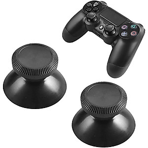 2PCS Aluminum Metal Analog Joystick Thumbstick Rocker Mushroom Caps Button for PS4 Xbox One Replacement (Black)