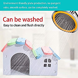 YUEKUA Wooden Hamster Hiding House, Pet Ladder Mouse Mouse Sports Toy for Small Animal Habitat Chipmunks, Rats, Gerbils (Pack of 2)…