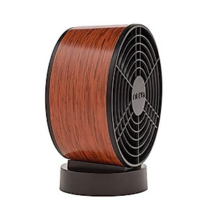 Treva 5" Aromatherapy Diffuser Fan - 2 Speed Air Flow - Faux Wood Design with Reusable Fragrance Pads - Portable USB and Battery Operated Personal Cooling Device