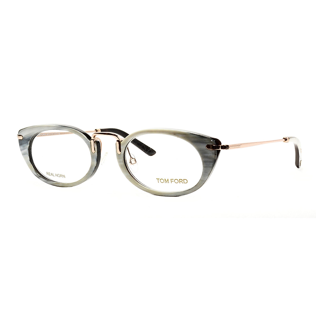 Tom Ford Oval Eyeglasses TF5257 028 Size: 50mm Ivory Buffalo Horn/Gold Plated 5257