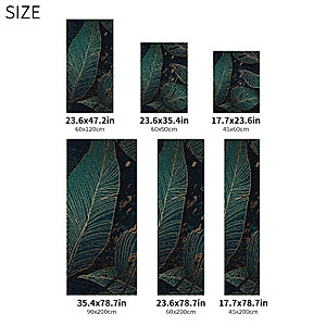 BoeHiop Window Privacy Film, Luxury Gold Green Palm Leaves Frosted Window Clings, Decorative Glass Covering Decals, Non-Adhesive Vinyl, 17.7 x 23.6 in