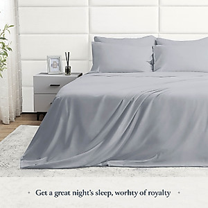 BELADOR Silky Soft Full Sheet Set - Luxury 6 Piece Bed Sheets for Full Size Bed, Secure-Fit Deep Pocket Sheets with Elastic, Breathable Hotel Sheets and Pillowcase Set, Wrinkle Free Oeko-TEX Sheets
