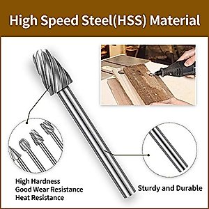 20Pc HSS Router Carbide Engraving Bits and Router Bit Set with 1/8"(3mm) Shank for Power Rotary Tools Accessories for DIY Woodworking, Carving, Engraving, Drilling, Sculpting