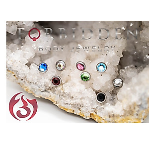 Forbidden Body Jewelry Dermal Piercing Jewelry, Dermal Piercing Kit, 14G Surgical Steel Flat CZ Dermal Tops (3pcs/3mm/4mm/5mm Clear Color)