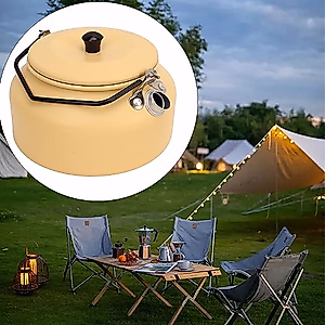 Home Water Pot, Tea Kettle Lightweight Rich Texture for Camping Trips (Cream Yellow)