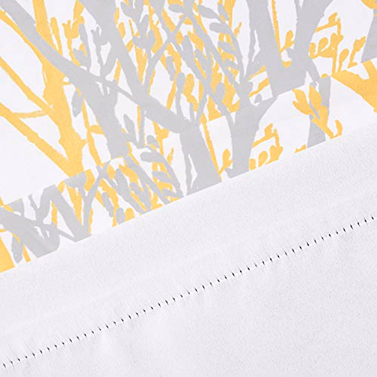 DriftAway Tree Branch Abstract Ink Printing Lined Thermal Insulated Window Curtain Valance Rod Pocket 52 Inch by 18 Inch Plus 2 Inch Header Yellow