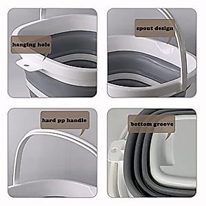 2 Pack Collapsible Bucket-2.6 Gallon(10L) Portable Mop Bucket with Water Guide Spout for Outdoor Garden Camping Fishing Car Wash Space Saving (Square)