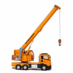 Big Daddy Trucks-Large Sized Friction Powered King Crane which extends to 1 ft Personal Accessories and Toys can be Used on This Truck
