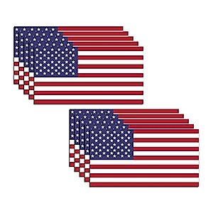 Decals by Haley 10 Pack American Flag Stickers - Made of 3M Vinyl - USA Patriotic Stickers - Bubble-Free Adhesive - Dishwasher Safe