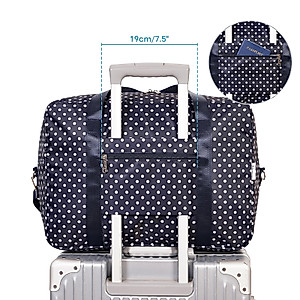 Small Carry On Bag For Spirit Airlines Personal Item Bag 18x14x8 Foldable Travel Duffel Bag Underseat Carry on Luggage for Women and Men 25L (Polka Dot)