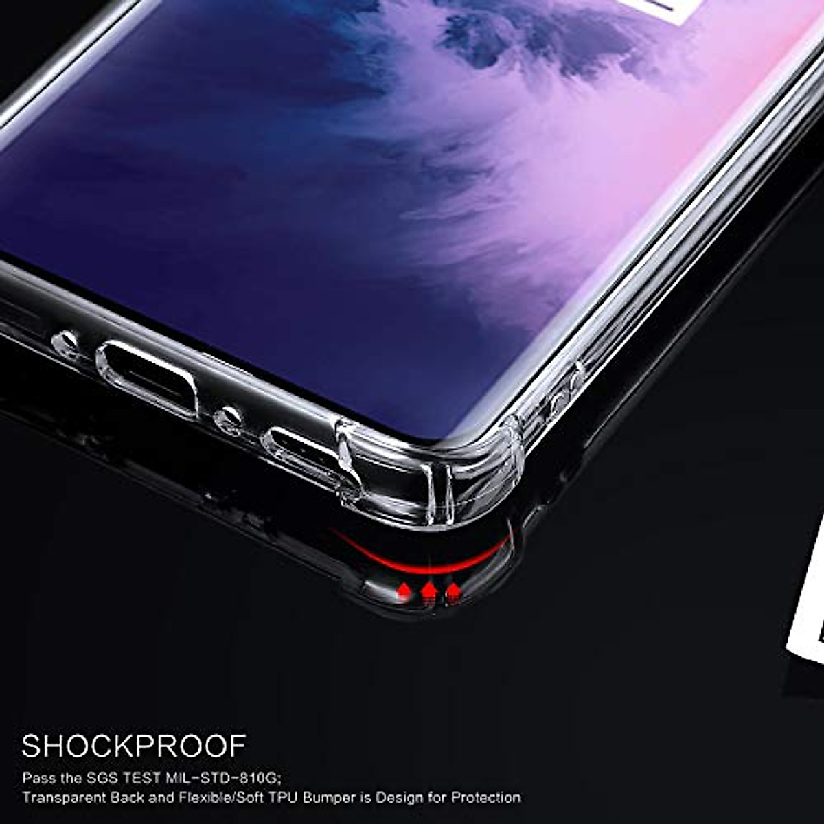 OnePlus 7 Pro Case, IDweel Crystal Clear Soft TPU Transparent Bumper Shock Absorption Technology Raised Bezels Slim Protective Cover for OnePlus 7 Pro (HD Clear)