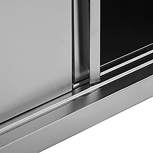 vidaXL Kitchen Wall Cabinet with Sliding Doors 35.4"x15.7"x19.7" Stainless Steel
