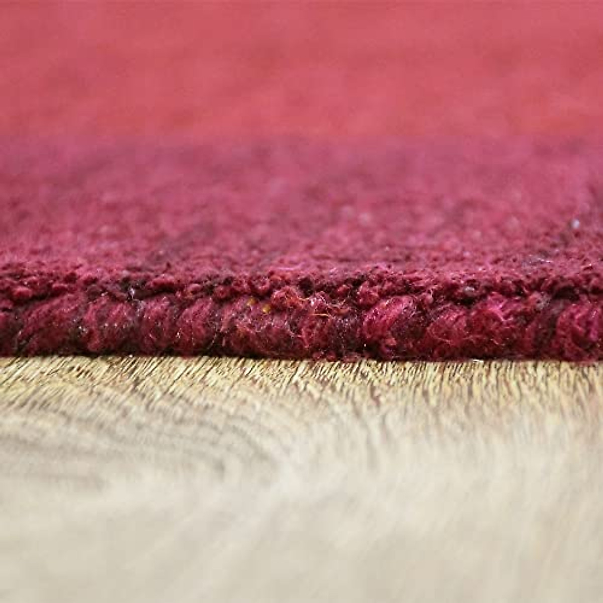 Rugsotic Carpets Hand Knotted Gabbeh Silk and Wool 6'x9' Area Rug Contemporary Red LSM201