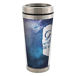 Elanze Designs God is Within Her She Will Not Fall Stainless Steel 16 oz Travel Mug with Lid