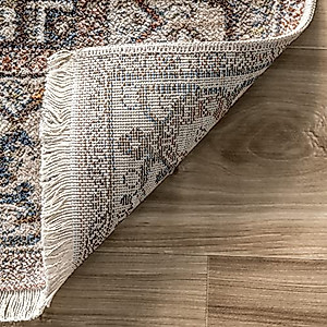 nuLOOM Harriet Vintage Medallion Fringe Area Rug, 4' x 6', Light Brown