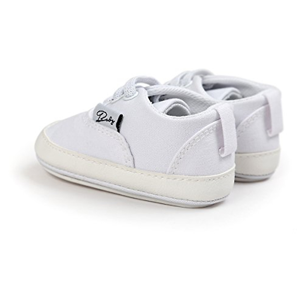 RVROVIC Baby Boys Girls Shoes Canvas Toddler Sneakers Anti-Slip Infant First Walkers 12Color (11cm (0-6months), White)