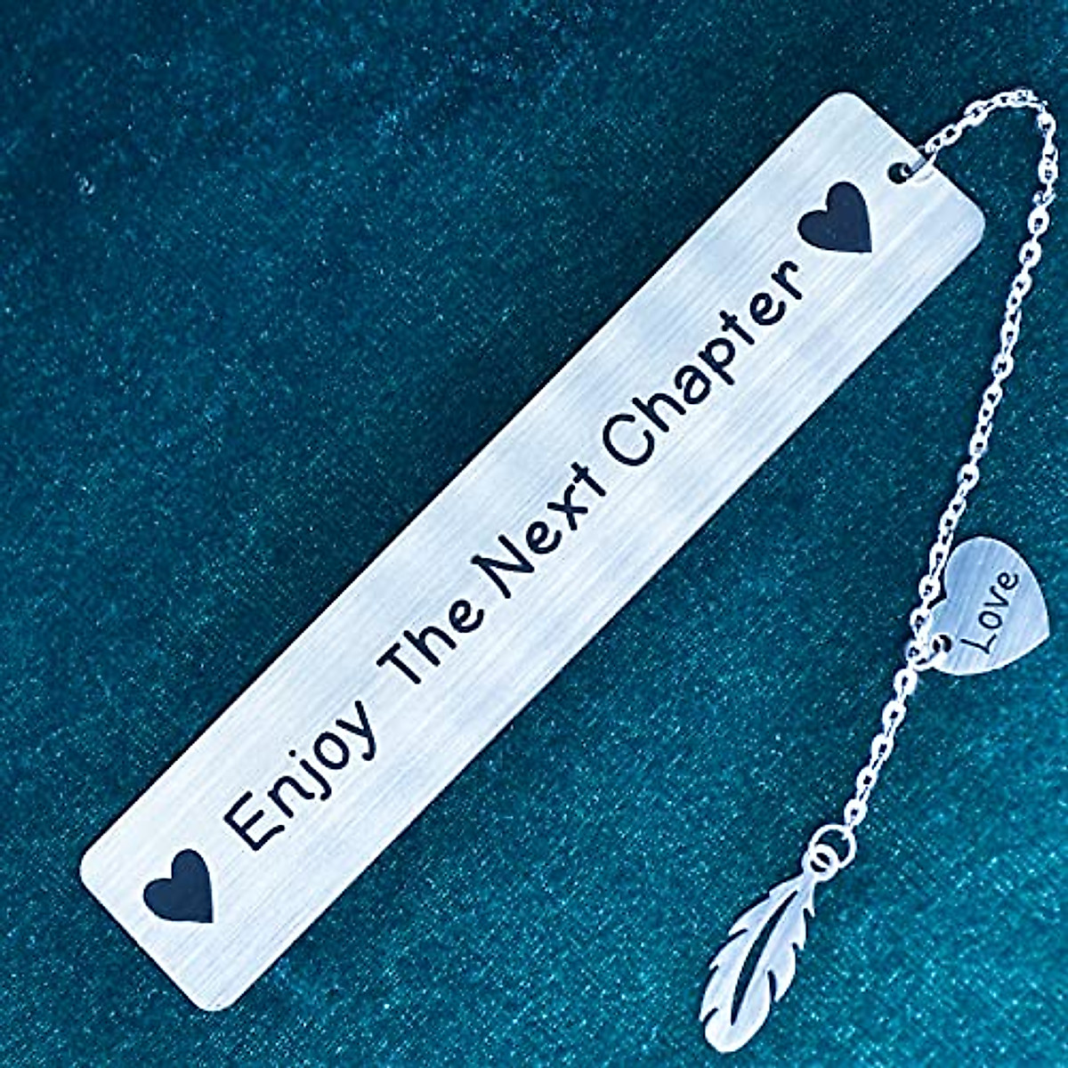 Lettering Bookmark with Chain Inspire Metal Bookmarks Retiring Graduation Birthday Valentines Job Christmas Anniversary Gifts for Book Lovers Students Parents Friends Readers Dad Mom