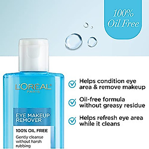 L'Oreal Paris Clean Artiste Oil Free Eye Makeup Remover, 2 Count