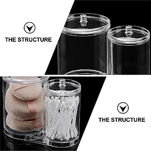 Cabilock Cotton Swab Holder Transparent Conjointed Cotton Swabs Storage Box Makeup Cotton Pads Box Toothpick Cass Cosmetic Organizer Holder for Home Bathroom Washroom Supplies Bathroom Containers
