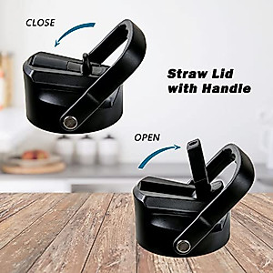 ZLINS Insulated Sports Water Bottle with Straw Lid 40OZ Wide Mouth - Reusable Double Walled Vacuum Coffee Tumbler with Lid - Stainless Steel Iced Metal Travel Mug，Thermos Sweat Proof (Sky Blue)