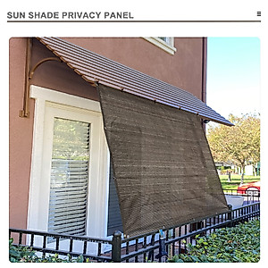 Alion Home Sun Shade Panel Privacy Screen with Grommets on 4 Sides for Outdoor, Patio, Awning, Window Cover, Pergola or Gazebo (6' x 8', Mocha Brown)