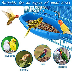 Upgraded Bird Bath for Cage Hanging Bird Bath Tub with Bell Hanging Mirror Parrots Bathing Tub Bird Feeder Bowl Bird Shower Bathing Birdcage Accessories Budgie Toys for Small Birds Canary Lovebirds